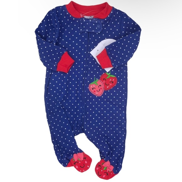 Koala Kids | Pajamas | Koala Baby Newborn Polka Dot Strawberry Jumpsuit ...